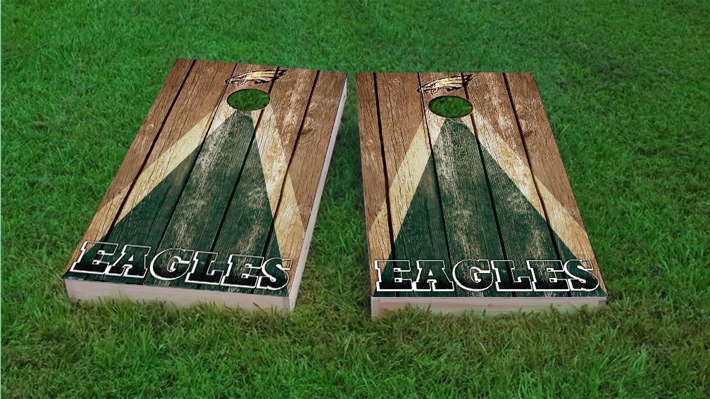 NFL Triangle (Philadelphia Eagles) Themed Custom Cornhole Board Design